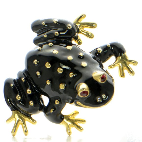 Kenneth Jay Lane | Jewelry | Vintage Kjl Kenneth Jay Lane Black Enamel ...